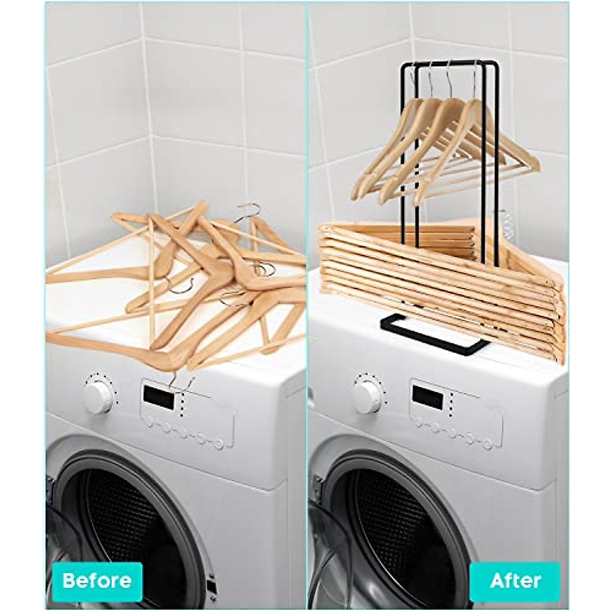 Hanger Storage Stacker Stand, Holds Up 110 Wire Clothes Hangers for Laundry Room Closet Space Saving, Portable Sturdy Hanger Organizer Rack Holder for Adult and Child Clothes Hangers, Keep Room Tidy