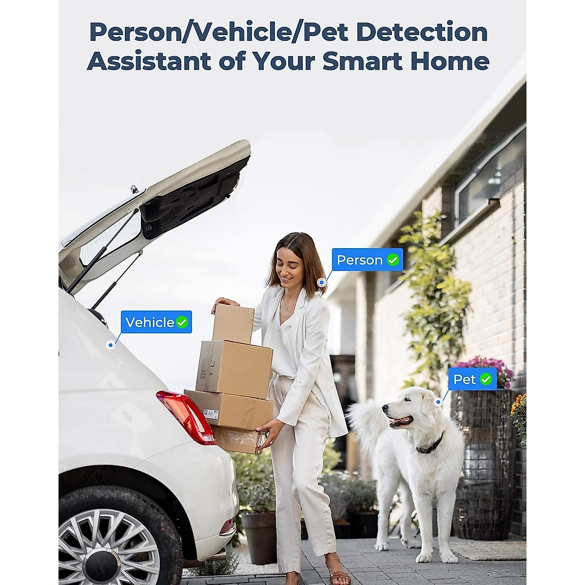 REOLINK 4K 8CH PoE Security Camera System, 6X RLC-811A Black IP Outdoor Cameras Bundle Reolink RLN8-410 8 Channel Network Video Recorder(2TB HDD), 5X Optical Zoom, Human/Vehicle Detection, Spotlights