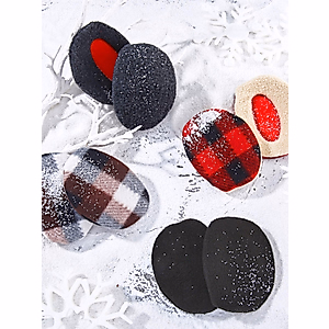 Geyoga 4 Pairs Bandless Ear Muffs Fleece Ear Muffs Thick Winter Ear Covers Cold Weather Ear Warmer for Women