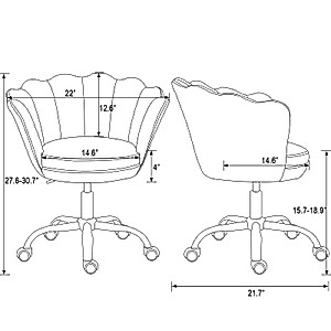 Guyou Cute Kids' Desk Chair Adjustable Study Armchair Swivel Rolling Chair for Teen Girls Boys/Bedroom/Children Gift(Light Purple)