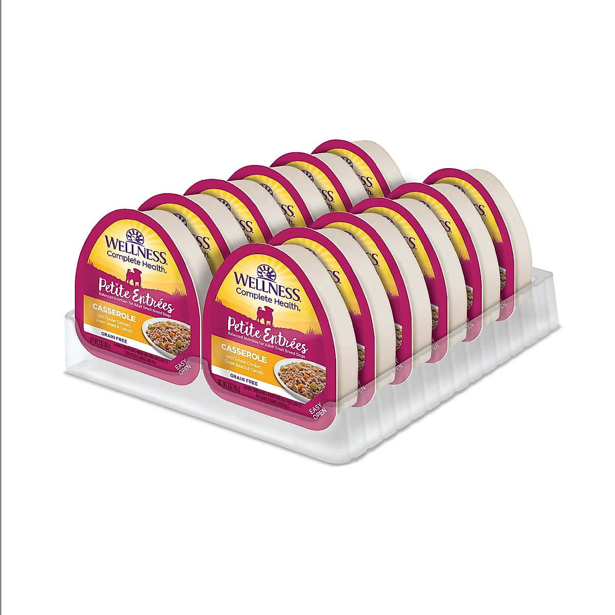 Wellness Petite Entrées Casserole with Tender Chicken, Green Beans & Carrots, 3-Ounce Cup (Pack of 12)