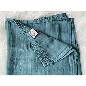 LULLABIES Organic Muslin Swaddle Blankets, Soft Solid Earth Tones 3 Pack Baby Swaddle Blankets Muslin Receiving Blanket Wrap, Large 47 x 47 inches, Solid Color Baby Swaddling (Ocean Waves)