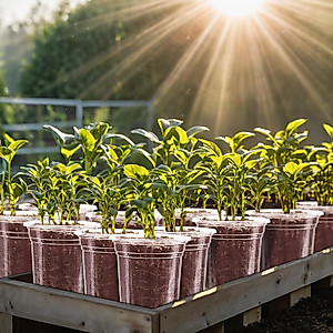 SupKing Clear Nursery Pots 5/4/3.5 Inch Plastic Planter with Drainage Holes, Small Starter Seed Starting Trays for Seedling with Bonus 15pcs Plant Labels（12pcs）