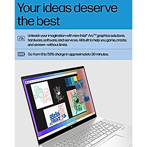 HP Envy -Laptop PC, Intel Arc A370M Graphics, 12th Gen Intel Core i7-12700H, 16 GB -RAM, 512 GB SSD, 16” WQXGA Touchscreen, 100% sRGB, Windows 11 Home, HP Fast Charge, Camera -Cover (16-h0010nr, 2022)