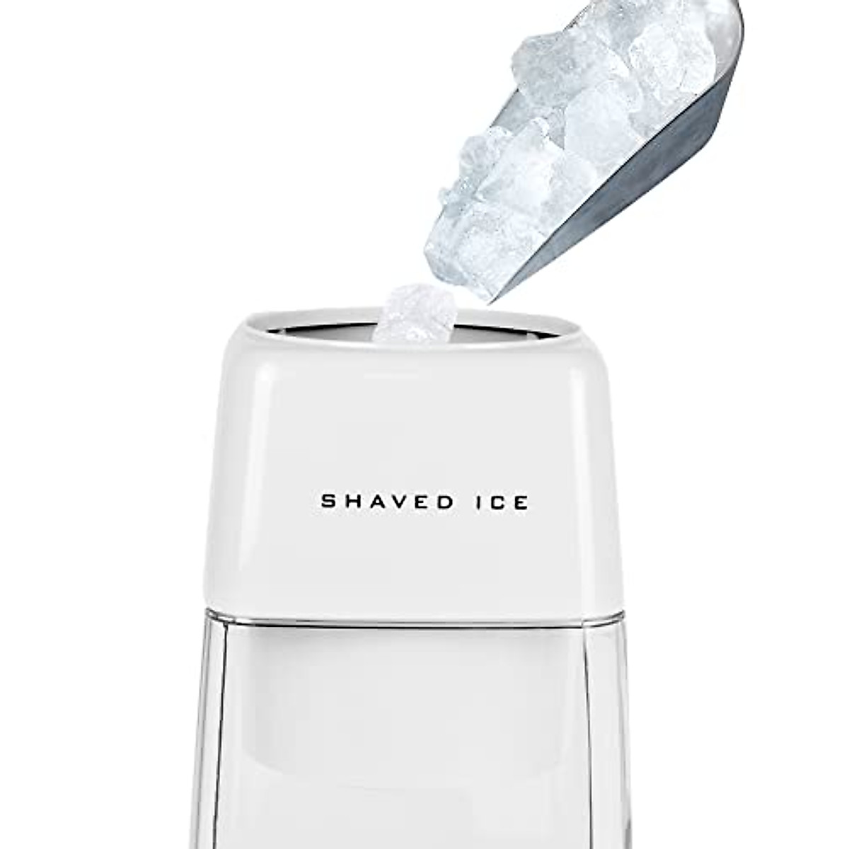 Nostalgia Retro Electric Table-Top Snow Cone Maker, Vintage Shaved Ice Machine Includes 1 Reusable Plastic Cup and Ice Mold, White