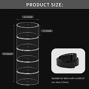 SETROVIC 5 Layers Belt Organizer Acrylic Belt Case Storage Holder and Display for Closet, Acrylic Belt Storage Organizer Holder for Belt Watch Jewelry Bracelets Ring Cosmetic Toys