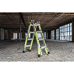 Little Giant Ladder Systems Conquest 2.0 All-Terrain, M17, 17ft, Multi-Position Ladder with Adjustable Outriggers, Fiberglass, Type 1A, 300 lbs Weight Rating, (17107-001)