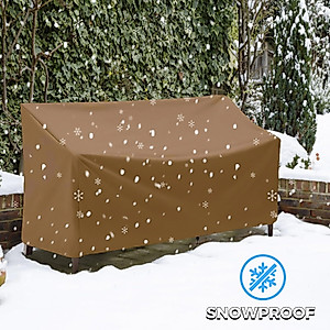 Outdoor Bench Cover for 3-Seater Bench, 210D Waterproof Outdoor Patio Furniture Cover, All Weather Resistant Bench Cover for Patio Furniture Garden Sofa Chair, 64" L x 26" W x 35" H (3 Seater)