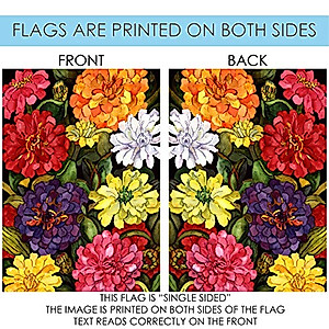 Toland Home Garden 102064 Zippy Zinnias Spring Flag 28x40 Inch Double Sided Spring Garden Flag for Outdoor House summer Flag Yard Decoration
