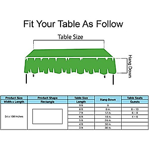 Lime Green Plastic Tablecloths 2 Pack Light Green Disposable Table Covers 54 x 108 Inch Shower Party Tablecovers PEVA Fruit Green Table Cloths for Birthday Wedding Parties 8 ft Rectangle Table Use