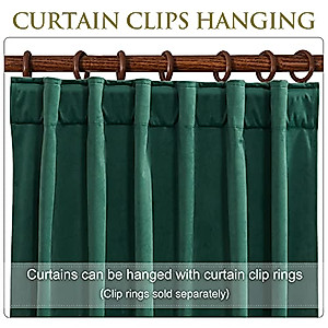 StangH Pine Green Velvet Curtains 96 inches Long, Room Darkening Window Drapes Elegant Home Decoration for Bedroom/Party Backdrop/Dining Room, W52 x L96, 2 Panels