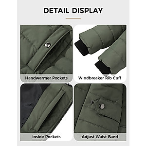 Soularge Women's Plus Size Winter Hooded Coat with Detachable (Army green, 3X)