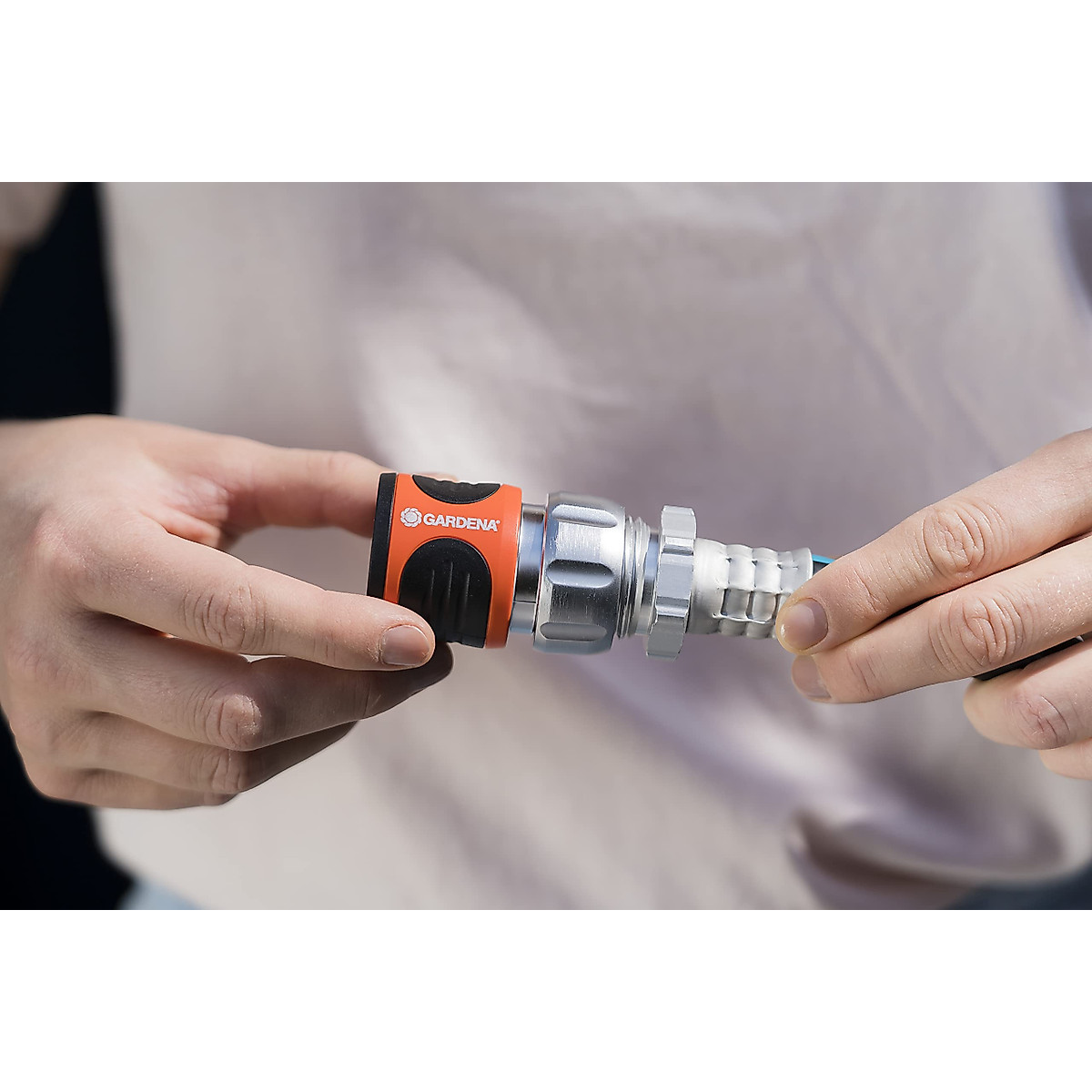 Gardena Heavy Duty 4 Piece Premium Metal Quick Connector Starter Set - Connect Accessories in Seconds