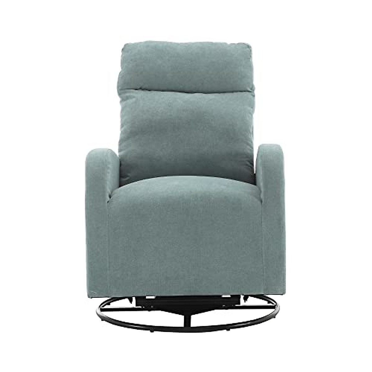 HomSof Swivel Glider Rocker Recliner, Light Blue Polyester Rocking Chair for Nursery, Modern Lounge Chair for Living Room
