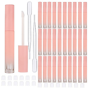 COSIDEA 30 pcs Empty 3ml gradient pink Lip Gloss Tubes with Wand round Lipgloss tube Containers packing Bulk Wholesale