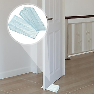 4 Pcs Clear Door Stop Rubber Door Stop Wedge Anti-Slip Rubber Door Stop Transparent Door Stop Clear Rubber Door Stop Rubber Door Stopper Wedge Non-Slip Rubber Door Stop Door Wedge