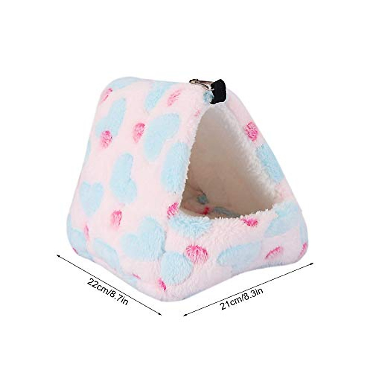 Pet Hammock, Plush Winter Pet House Hanging Cage Nest Swing Tent for Bird Squirrel Rabbit Keep Warm Hammock Pink 8.7 x 8.3inch(22 x 21cm-Pink)