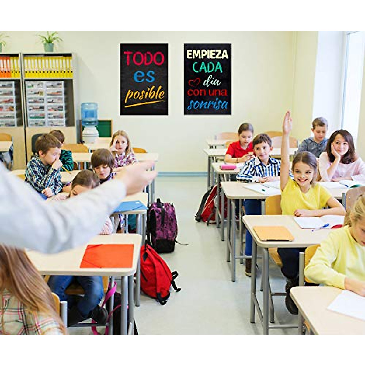 FaCraft Spanish Classroom Decorations,6pcs Spanish Motivational Posters,12"x 18" Inspirational Positive Quotes Wall Art Poster for Spanish Classroom School,Home,Office,Library Decor