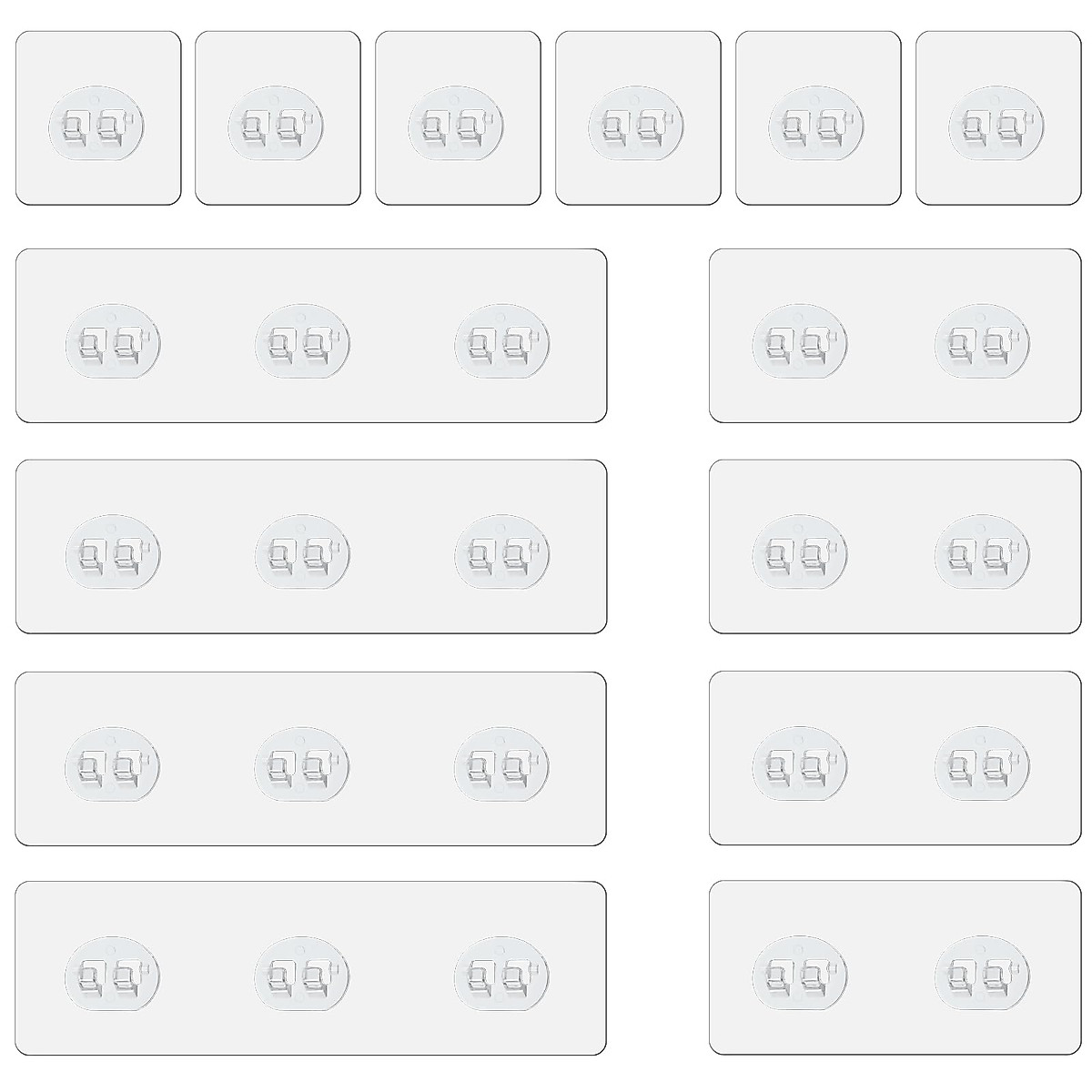 Qianyu 14 Pack Clear Shower Caddy Strong Adhesive Replacement Stickers Waterproof No Drilling Hooks Corner for Shelf Basket Kitchen Racks Bathroom Wall Hanging Shelves Storage Room Soap Holder