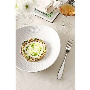 DANIALLI Modern Marettimo Hammered Silverware Set - 18/10 Stainless Steel Flatware for Elegant Dining - Dishwasher Safe Cutlery - Ideal for Home or Restaurant Use (30-Piece)