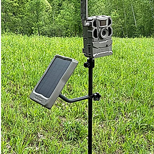 TACTACAM Reveal Adjustable Camera Stake with Solar Panel Mount - Fits All Trail Cameras and Cellular Cameras with 1/4" 20 mounts