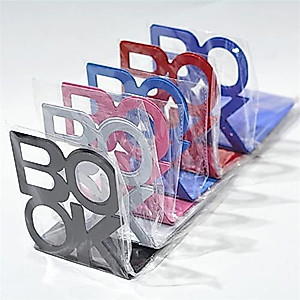 Bookends Colourful Heavy Duty Metal Book Ends Letter Style Bookends Office Stationery Bookend bookends ( Color : Red )