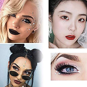 1 Sheet 81 Pcs Eyes Body Face Jewelry Acrylic Rhinestone Stickers Glitter Flash Crystal Eyes Temporary Tattoo Art Decorations Fashion