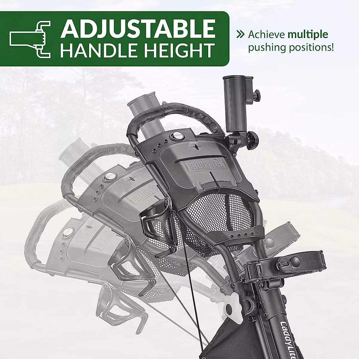 CaddyTek CaddyLite EZ Version 8 3 Wheel Golf Push Cart - Foldable Collapsible Lightweight Pushcart with Foot Brake - Easy to Open & Close, dark grey, one size