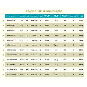 St. Croix Rods Seage Surf Spinning Rod, 9'0"(SES90MLMF2), Blue Granite