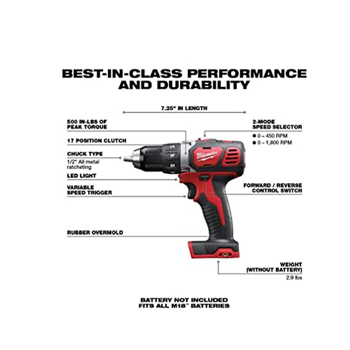 Milwaukee 2606-20 M18 18-Volt Compact 1/2-Inch Drill Driver - Bare Tool ;#by:MaxTool Super Sale
