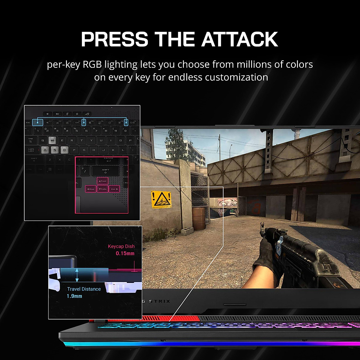 ASUS ROG Strix G15 Gaming Laptop, 15.6" QHD 165Hz Display, AMD Ryzen 9 5980HX, 64GB RAM, 4TB PCIe SSD, RGB Backlit Keyboard, Radeon RX 6800M, Win 10 Pro, Black, 128GB Hotface Extension Set