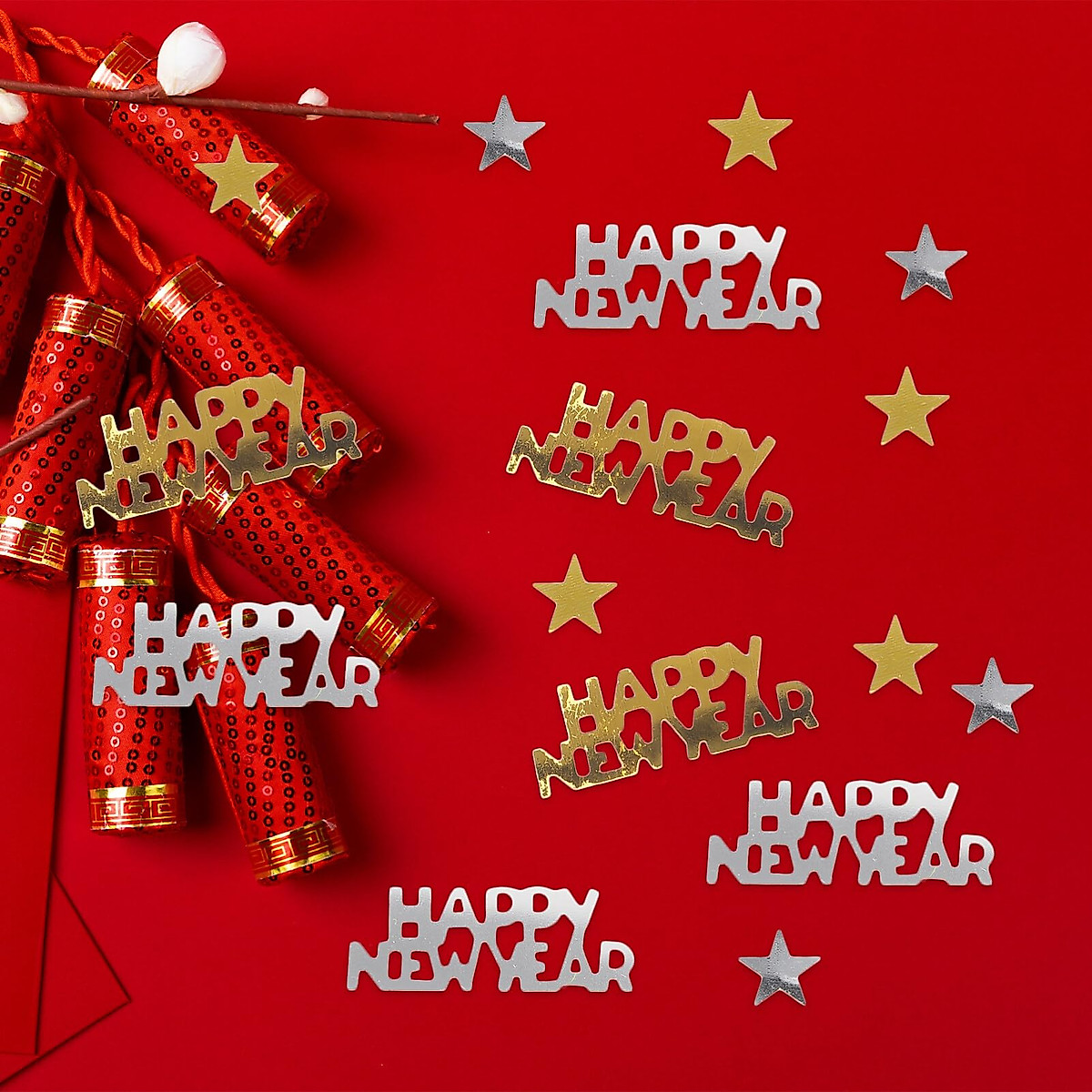 VILLCASE 3 Bags 2024 New Year Confetti Shinny 2024 New Years Eve Party Supplies Happy New Year Confetti Star Sprinkles Table Decorations for Holiday Decorations