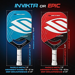 Selkirk LUXX Control Pickleball Paddle | Florek Carbon Fiber Pickleball Paddle with a Polypropylene X7 Core | The Pickle Ball Paddle Designed for Ultimate Power & Control | Invikta Blue
