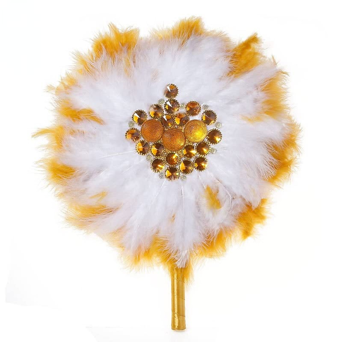 African Custom Bride Wedding Feather Hand Fan Luxury DIY Handmade Lace Dance Fan Hand Held Photo Props Party Wedding Decorations