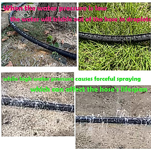 Teycooa Garden Flat Soaker Hose 60 Ft for Garden Beds, Water Hose Linkable Irrigation System Lightweight and Easy Gardening Yard Work Watering Plants and Flowers