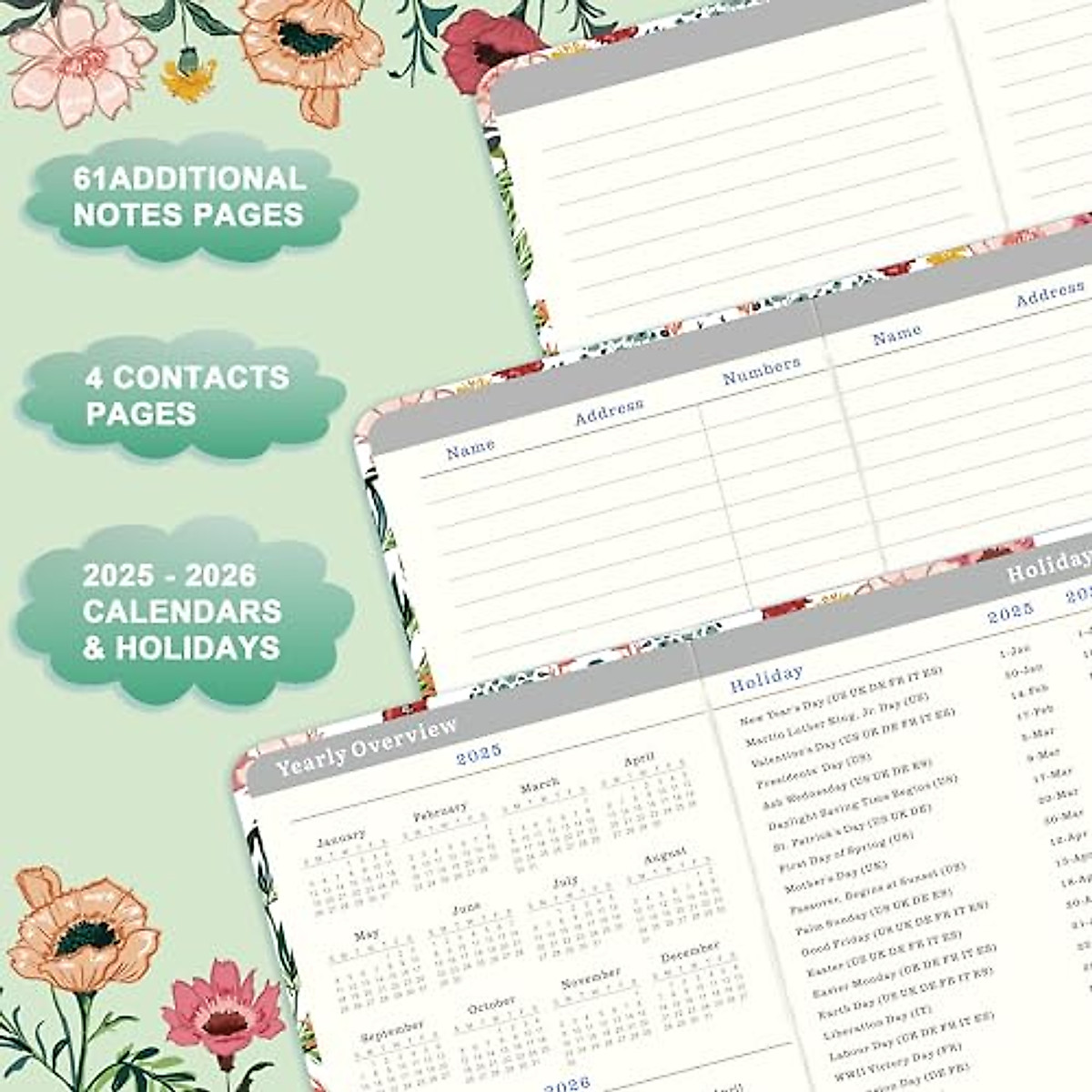 2025-2027 Pocket Planner/Calendar - 3 Year Monthly Planner 2025-2027, Jan 2025 - Dec 2027, 3.8" x 6.3", Small/Purse Planner 36 Months with Pen Holder, Inner Pocket, Elastic Closure and 61 Notes Pages