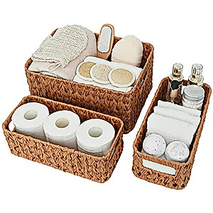 GRANNY SAYS Bundle of 2-Pack Wicker Baskets & 3-Pack Wicker Storage Baskets for Organizing