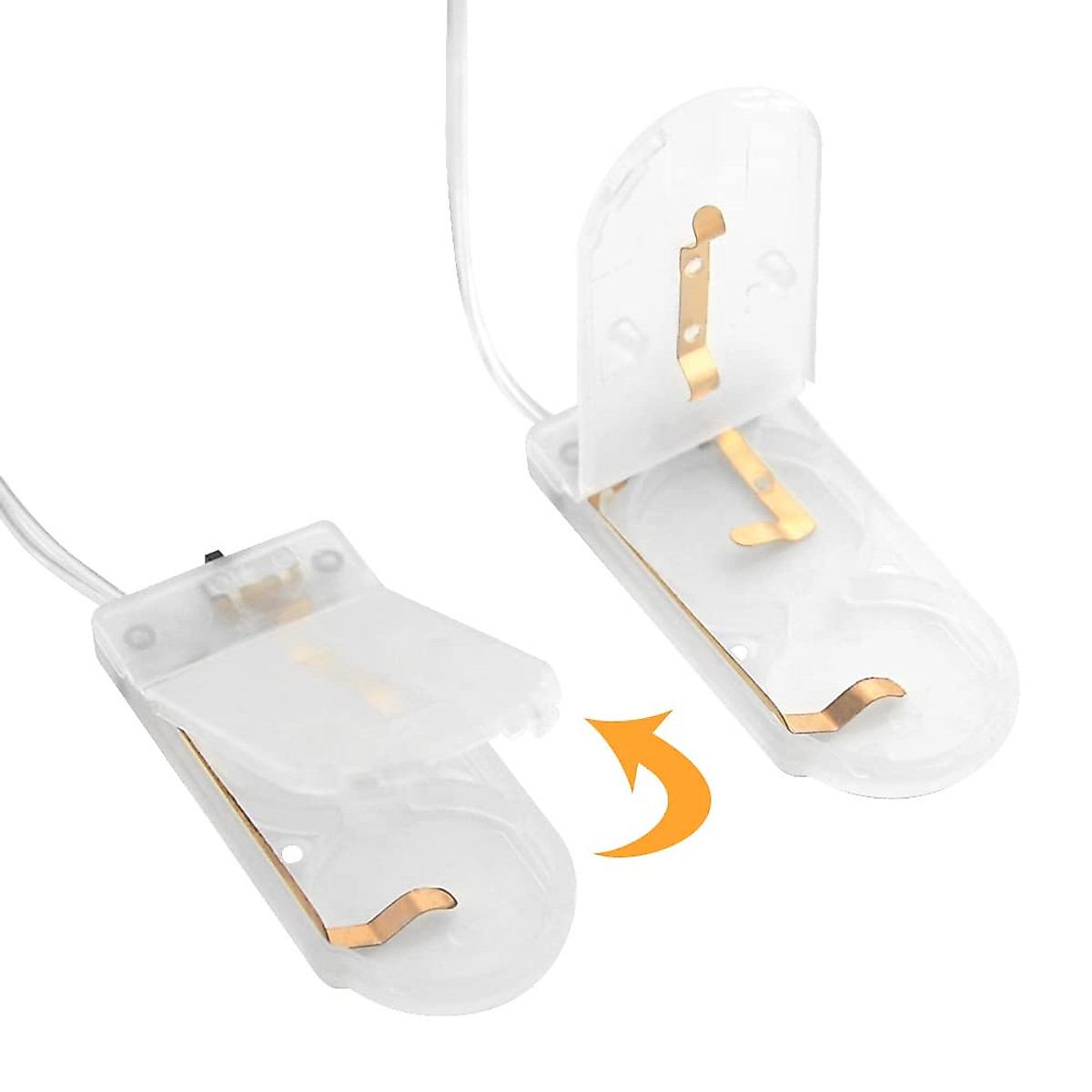 WMYCONGCONG 15 PCS 2X 3V CR2032 Battery Holder Coin Button Cell Battery Holder Case with ON/Off Switch Lead Wire Type (Clear)