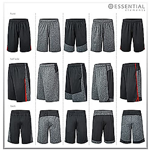 5 Pack: Men's Dry-Fit Sweat Resistant Active Athletic Performance Shorts