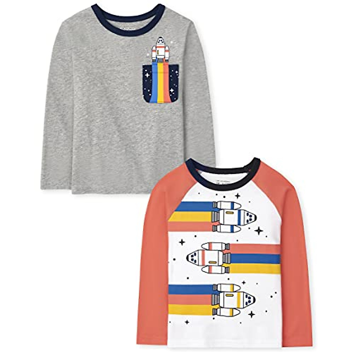 The Children's Place baby boys The Children's Place and Toddler Long Sleeve Fashion Tops Shirt, Space, 3T US