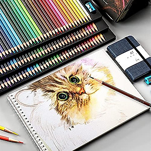 Artist Colored Pencils Set for Adult Coloring Books, Soft Core, Professional Numbered Art Drawing Pencils for Sketching Shading Blending Crafting, Gift Tin Box for Beginners Kids (120 Colors)