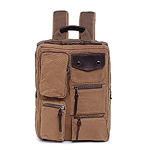 TSD Brand Ridge Valley Canvas Backpack (Camel)