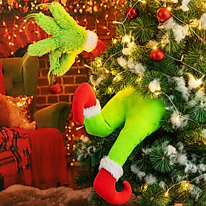 Elf Arms Tree Topper - Poseable Plush Legs for Christmas Tree Decoration