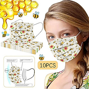SHENQI 50 Packs Spring Disposable Face Masks Adult with Patterned Designs 50 Count (Pack of 1) face cover 0