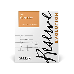 D'Addario Woodwinds Reserve Evolution Bb Clarinet Reeds, Strength 3.5, 10-Pack (DCE1035)