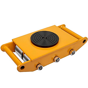 FAHKNS Machine Skates 17600 LBS, 360° Rotation Disc Machinery Moving Skate with 6 Steel Rollers, Heavy Duty Industrial Machinery Mover Skate for Warehouse, Workshop Moving Equipment, Yellow