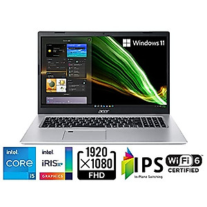 Acer Aspire 5 A517-52-58UL Laptop | 17.3" Full HD IPS Display | 11th Gen Intel Core i5-1135G7 | Intel Iris Xe Graphics | 8GB DDR4 | 512GB SSD | WiFi 6 | Fingerprint Reader | BL Keyboard | Windows 11