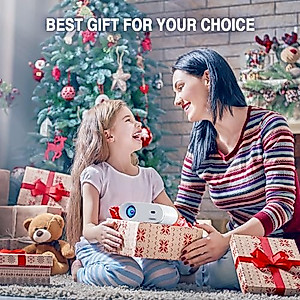 Mini Projector, VISSPL Full HD 1080P Video Projector, Portable Outdoor Projector with Tripod, Kids Gift, Home Theater Movie Phone Projector Compatible with Android/iOS/Windows/TV Stick/HDMI/USB