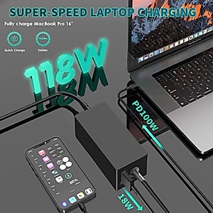 USB C Laptop Car Charger 100W USB C Charger for Lenovo Thinkpad/Yoga,Mac-Book Pro/Air, Dell HP Acer Asus LG Gram Samsung Toshiba Chromebook Charger, USB-A Port DC 5V 3A