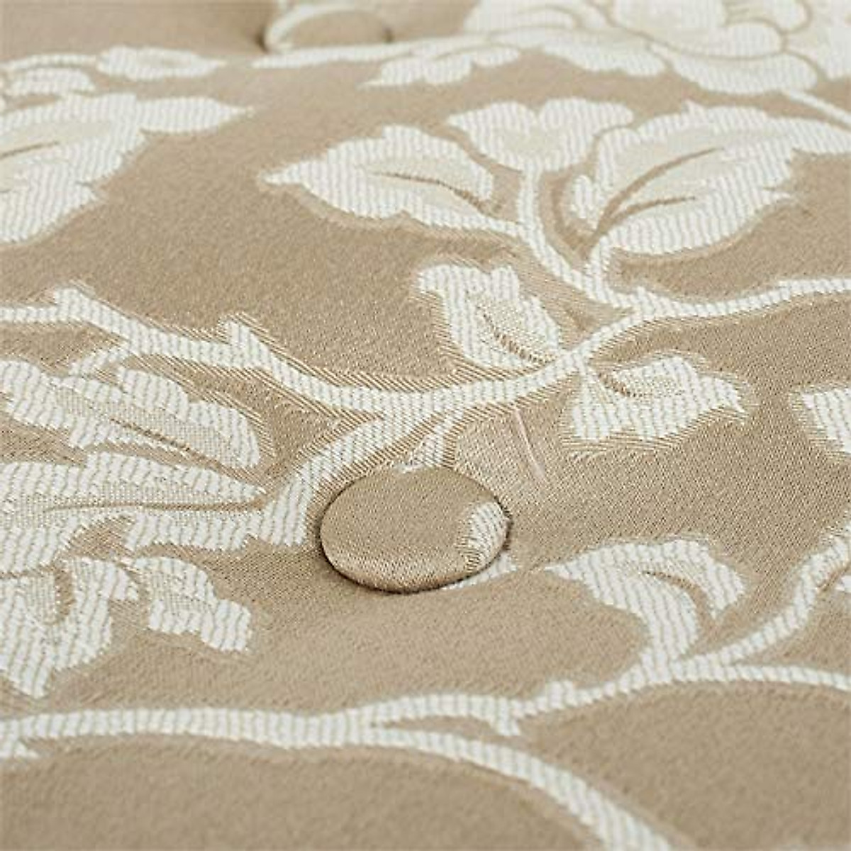 Jennifer Taylor Home Yolanda Collection Traditional Modern Cotton Blend Hand Tufted With Cord and Fringe Round Ottoman, Neutral 24" x 14"